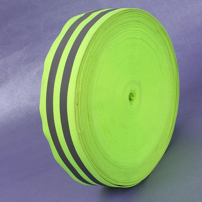 Double-strip-Fluorescent-Reflective-Fabric-Ribbon-Webbing-Reflection ...