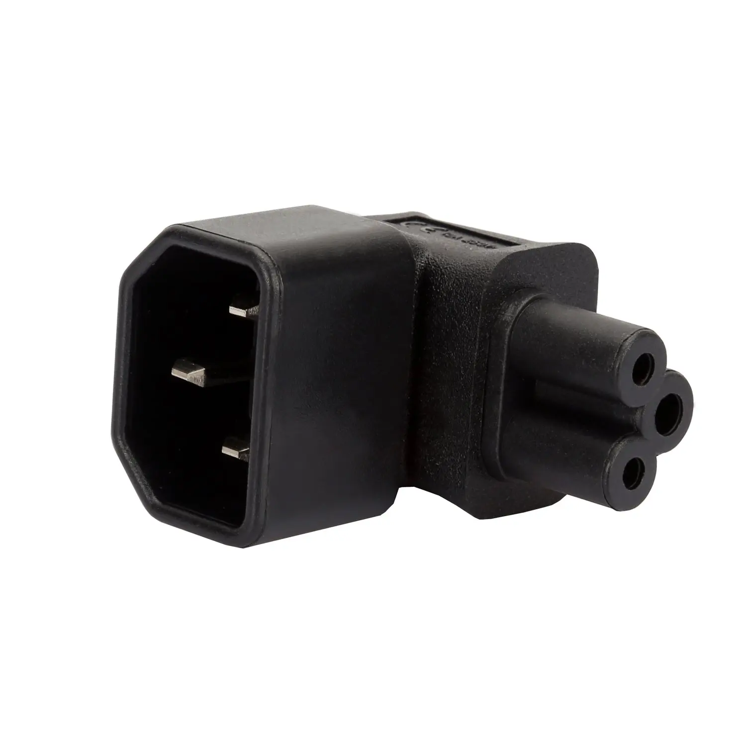 C14-C5 IEC 320 C14 to C5 Right Angle AC Adapter, IEC 3Pole Male to C5 ...