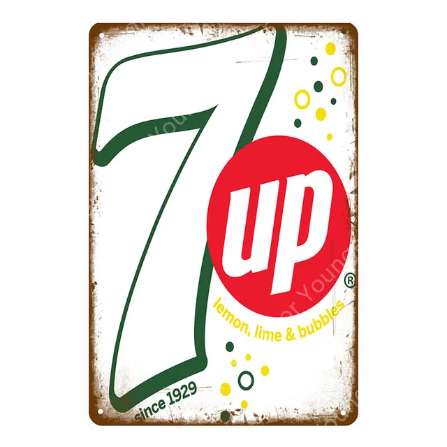 Vintage 7 UP Beer Poster Drink 7up Metal Tin Signs Wall Sticker Bar Pub ...