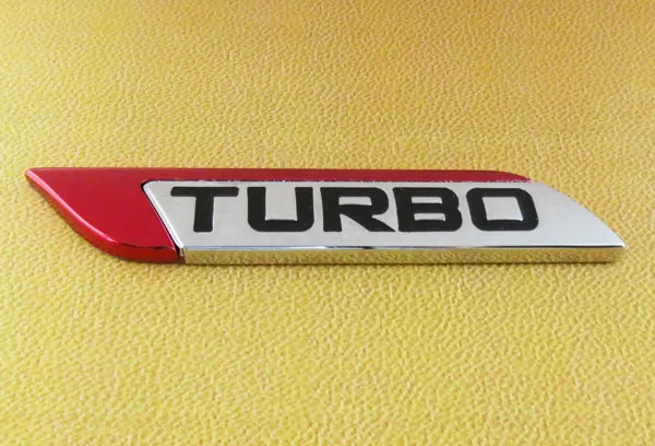 Auto car Chrome Red TURBO Emblem Badge Sticker|turbo emblems|emblem ...