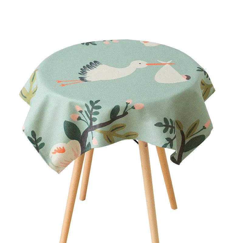 Cotton linen table cloth hand painted dust cloth rectangular tablecloth ...