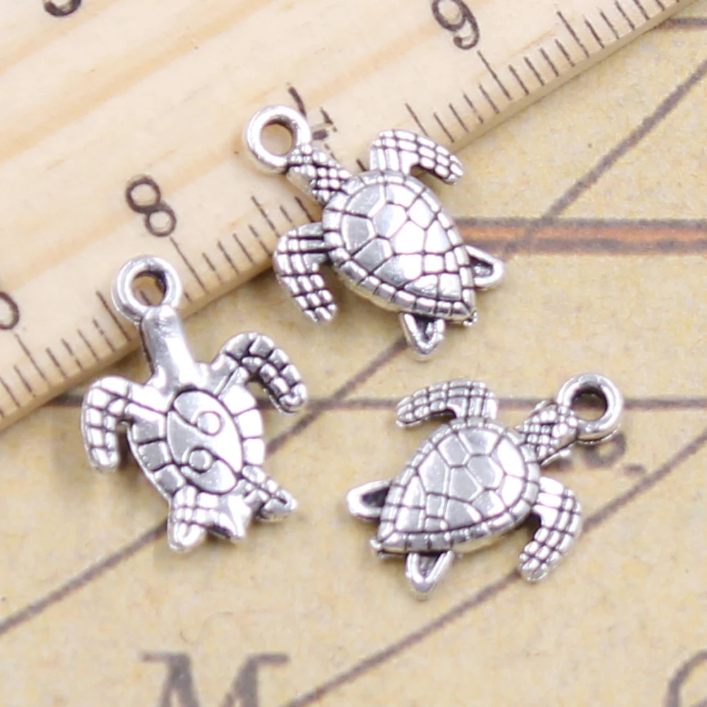 20pcs Charms Turtle Tortoise Sea 16x12mm Tibetan Bronze Silver Color ...