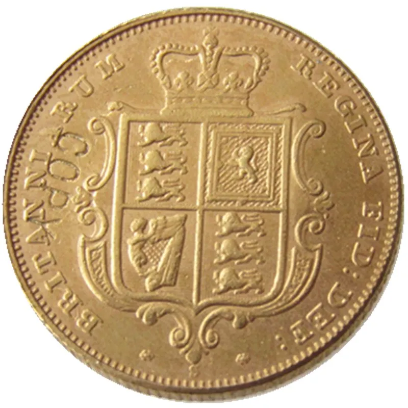 1842s Queen Victoria Young Head Gold Plated Coin Very Rare Half ...