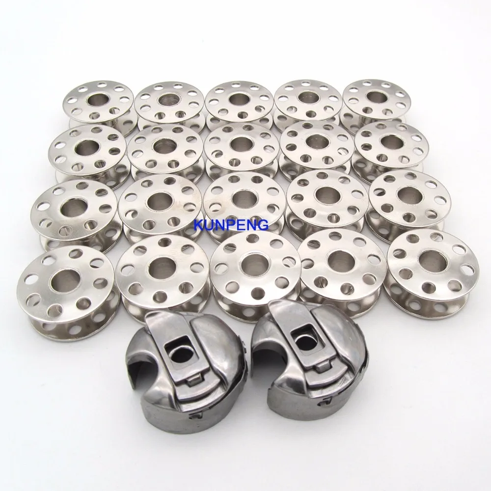 BOBBINS 20 & BOBBIN CASES fit for 2 SINGLE NEEDLE JUKI BROTHER #270010W ...