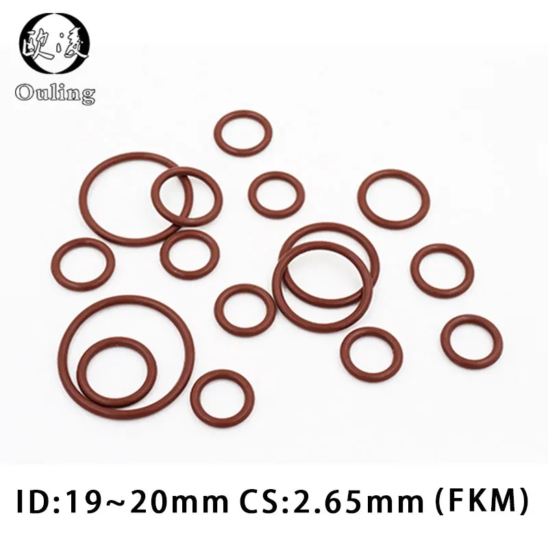 5PCS/lot Rubber Ring Brown FKM/Viton O ring Seal CS:2.65mm ID19/20mm Rubber O Ring Seal Oil Ring ...