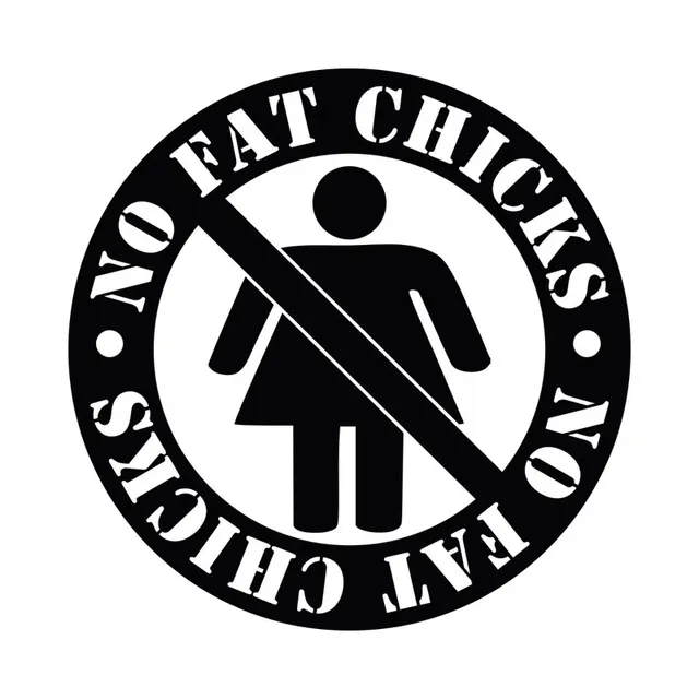 15.2CM*15.2CM No Fat Chicks JDM Funny Car Body Window Bumper Vinyl ...