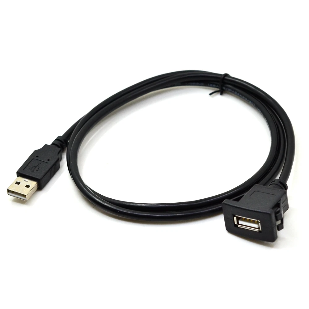 1M-Square-Single-Port-USB-2-0-A-Male-to-A-Female-Flush-Panel-Mount ...