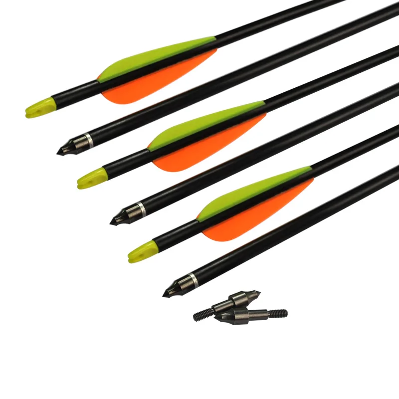 100 Pieces Shaft Length 28 Inch Fiberglass Arrow Insert Removable Field ...