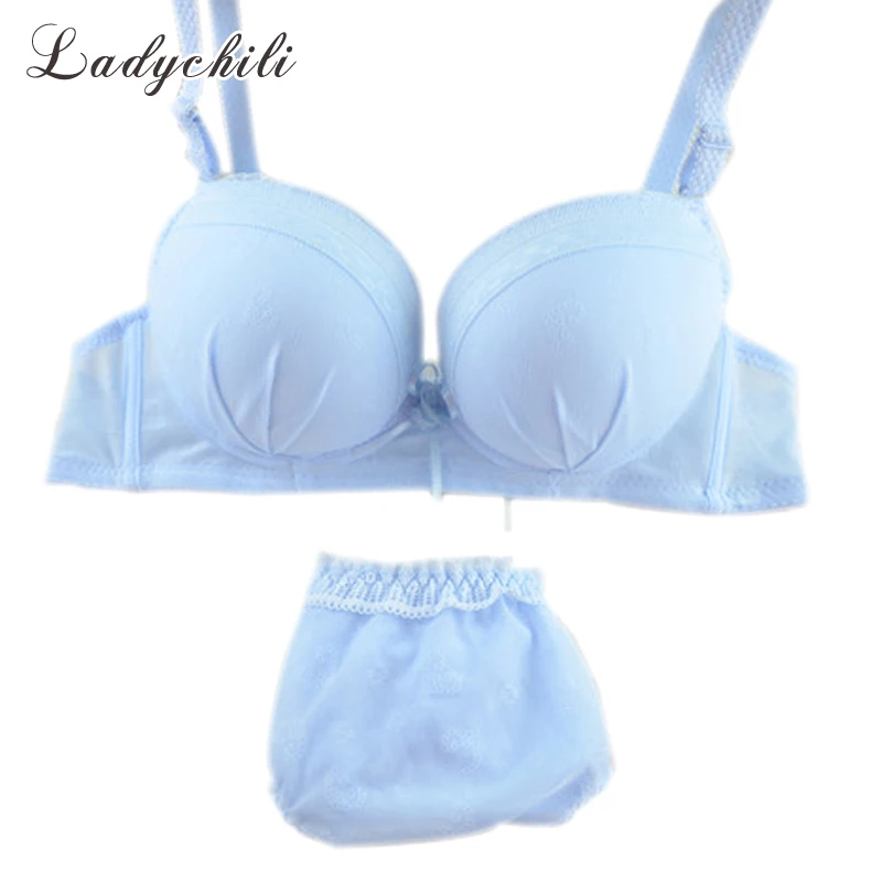 Young Girl Matching Bra Set Wire Free Super Comfort 5/8Cup Lace Mesh ...