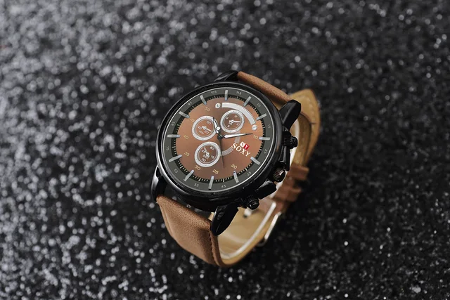 Pu Leather Watch Luxury Men Luminous Watches Analog Military Sports ...