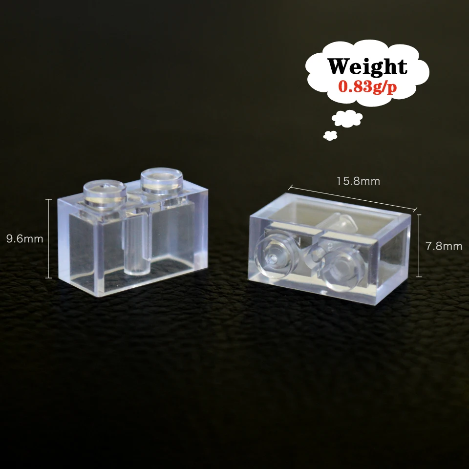 Lego Brick Clear Glass