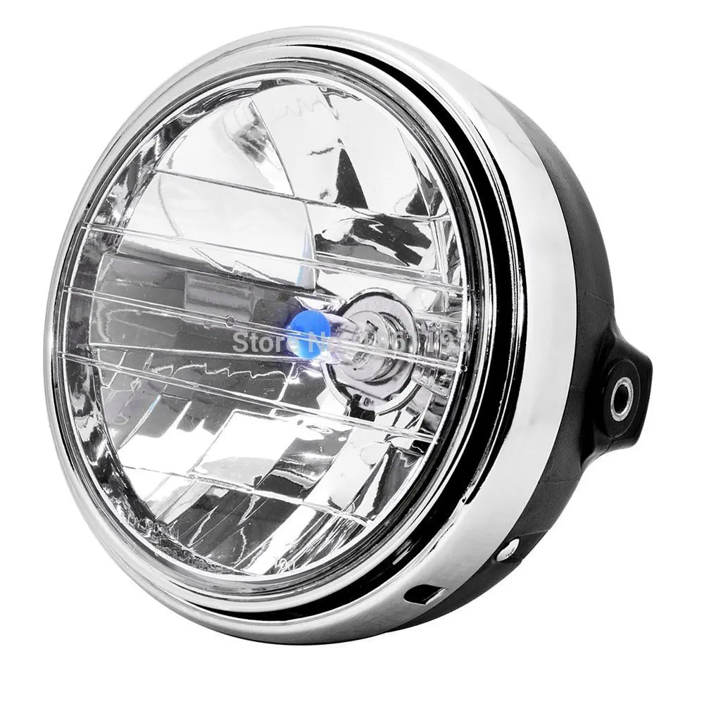 Motorcycle Headlight Led Angel Eye Universal H4 35w Halogen Bulb