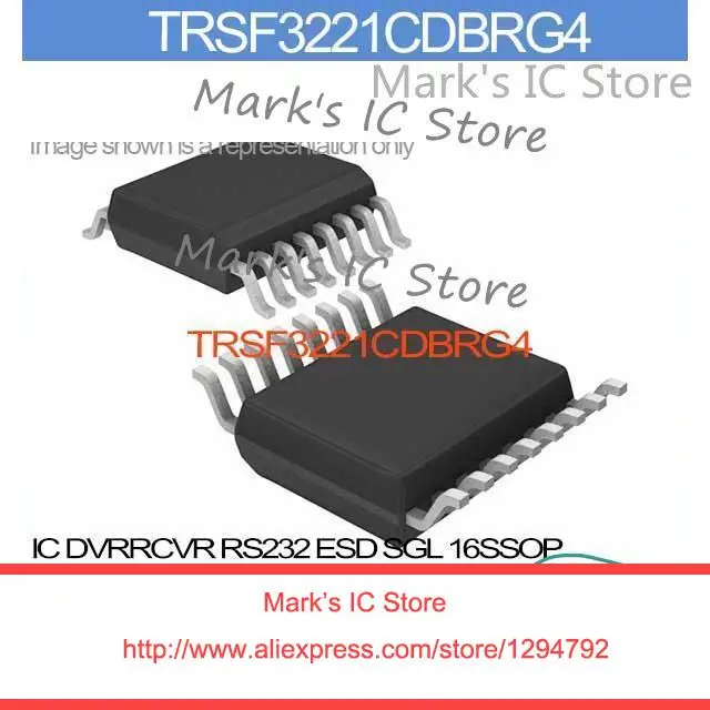 TRSF3221CDBRG4 IC DVRRCVR RS232 ESD SGL 16 SSOP TRSF3221CDBR 3221C ...