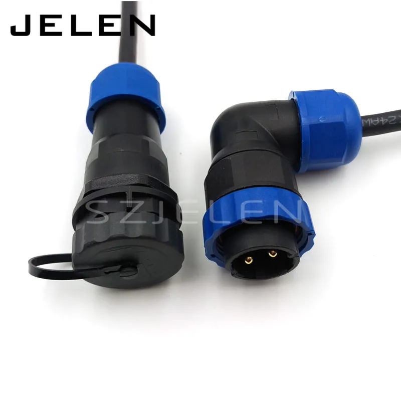 SD20TA-ZP, waterproof connector 2 pin plug socket , IP67, 2 pin power ...