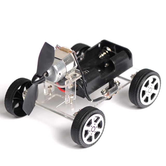 DIY Wind up Toy Wind Assemble Car Toys Wind powered Intellectual Auto ...