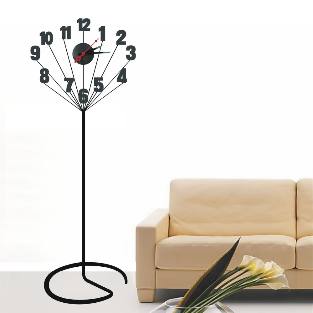 The living room floor to ceiling wall clock tree shape fashion trend of ...