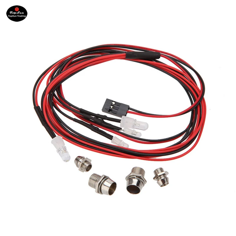TopSun10pcs/lot 3V 7V LED Headlight JR connector 1/10 1/8 LED Light Set ...