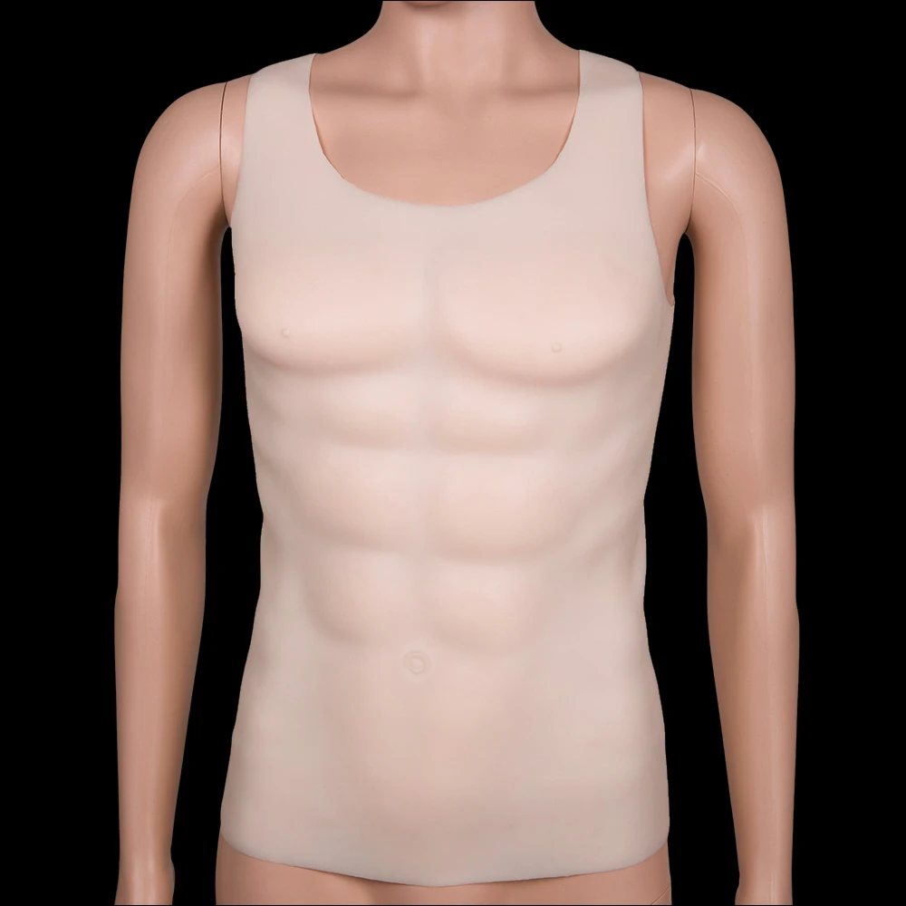 1750g White Silicone Fake Chest Thickness Of Pectoral Muscle 2 5cm