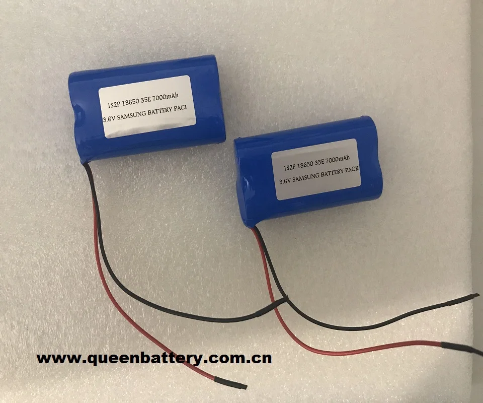 1S2P 3.6v 3.7v 18650 35E li-ion battery pack 6900mAh 7000mah with PCB ...