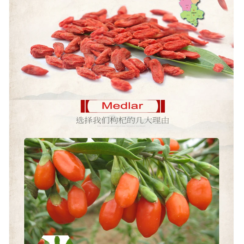 New Arrival Goji berry Chinese Wolfberry 100g Medlar in Bulk the herbal ...