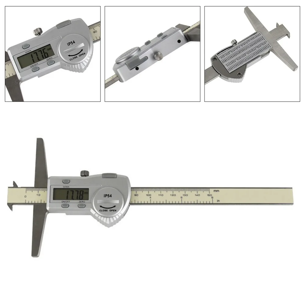 Digital Vernier Caliper Micrometer Double Hook 150-300mm Electronic LCD ...