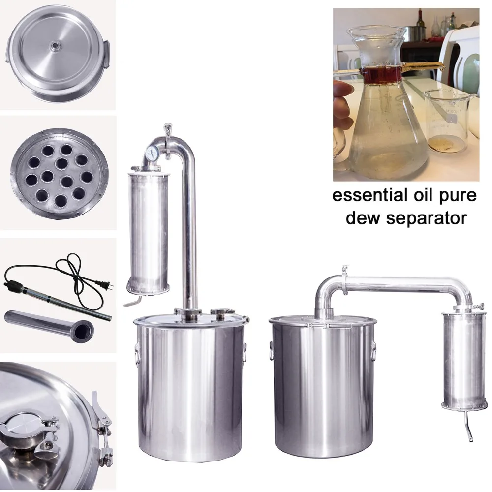 New Stainless 20l-150l Home Water Distiller Oil Alcohol White Spirit ...