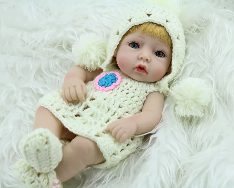 10 Inch Mini Baby Reborn Girl Doll Full Body Silicone Mini Alive Dolls ...