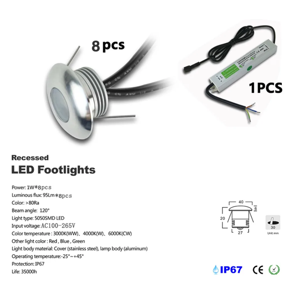 CREE LED Deck light 8pcs with driver stainless steel light led ...