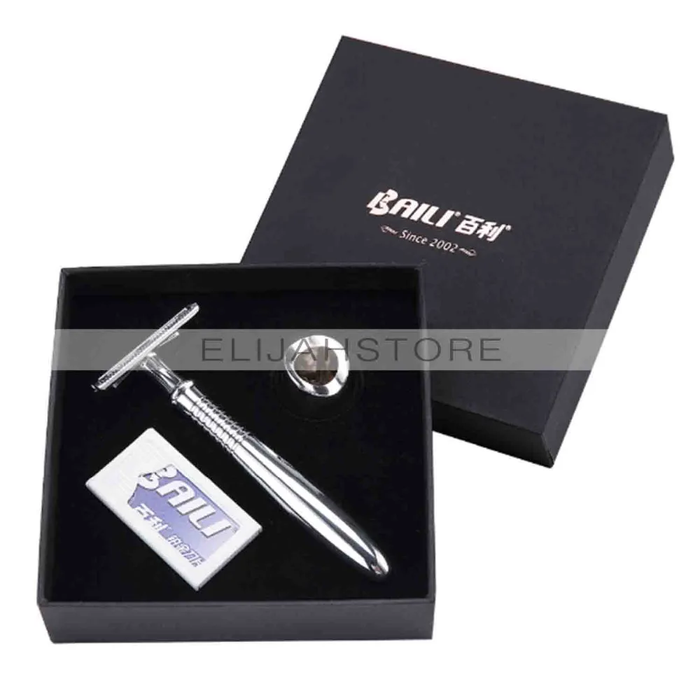BAILI Long Handle Double Blade Retro Safety Blade Razor Man Safety ...