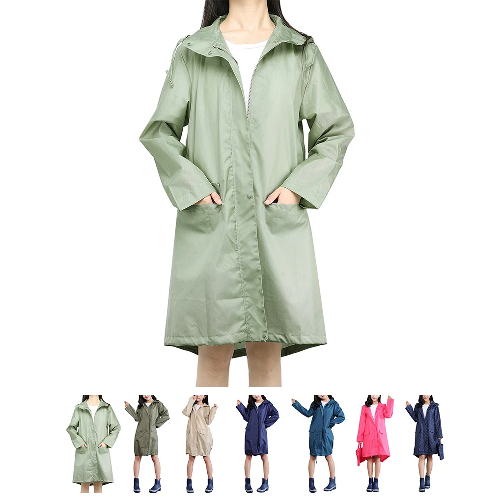 Hot Womens' Waterproof Lightweight Raincoat Hooded Girls Outdoor Hiking ...
