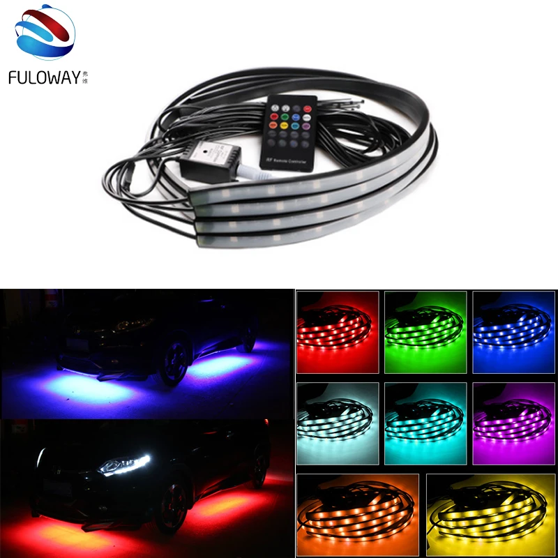 4 IN 1 Wireless Car Flexible RGB Chassis Bottom Lights With Remote ...