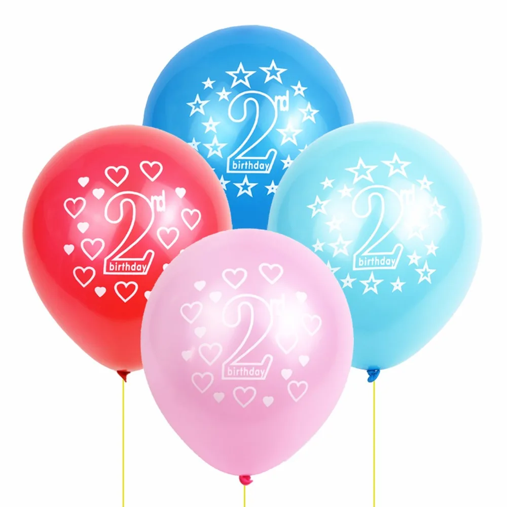 HEY FUNNY 20pcs 2nd Birthday Balloons Happy Birthday Printed 2 Latex ...