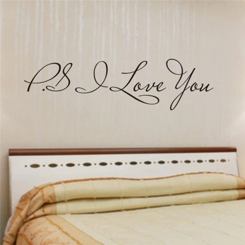 Ps I Love You Wall Sticker Romantic Famous Quotes Wall Decal For