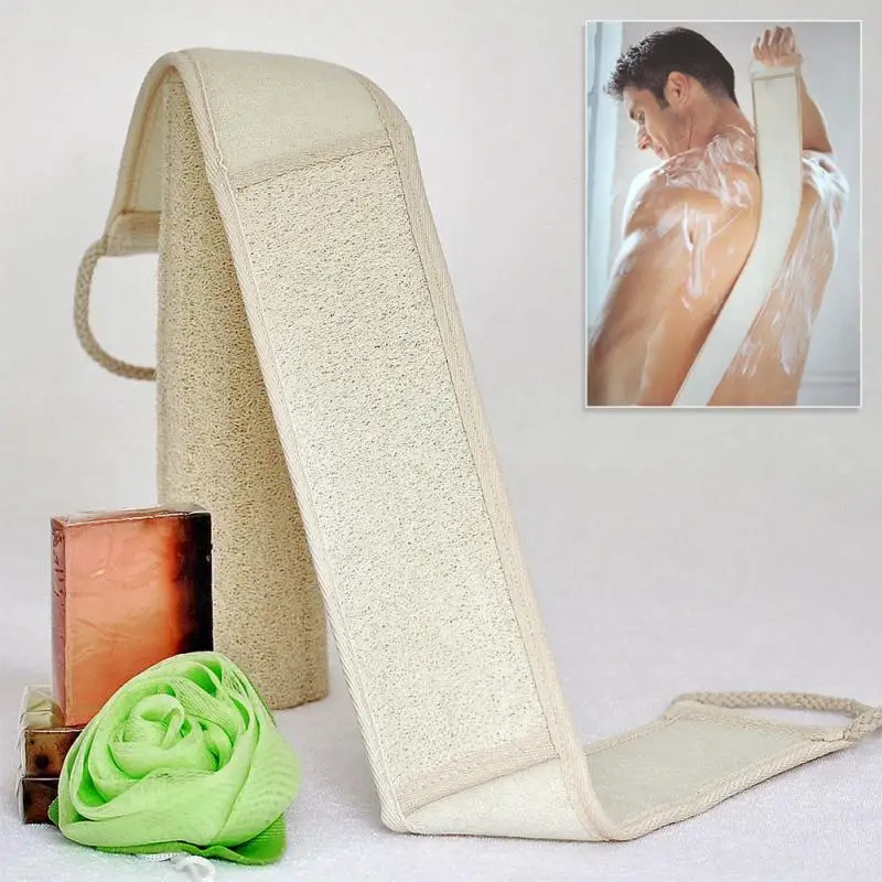 Hot Natural Soft Exfoliating Loofah Back Strap Bath Brush Shower