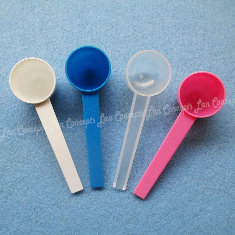 100 unids/lote 5 gramos/10 ML Cuchara Dosificadora 5g Cuchara De Plástico de POLIETILENO de alta ...