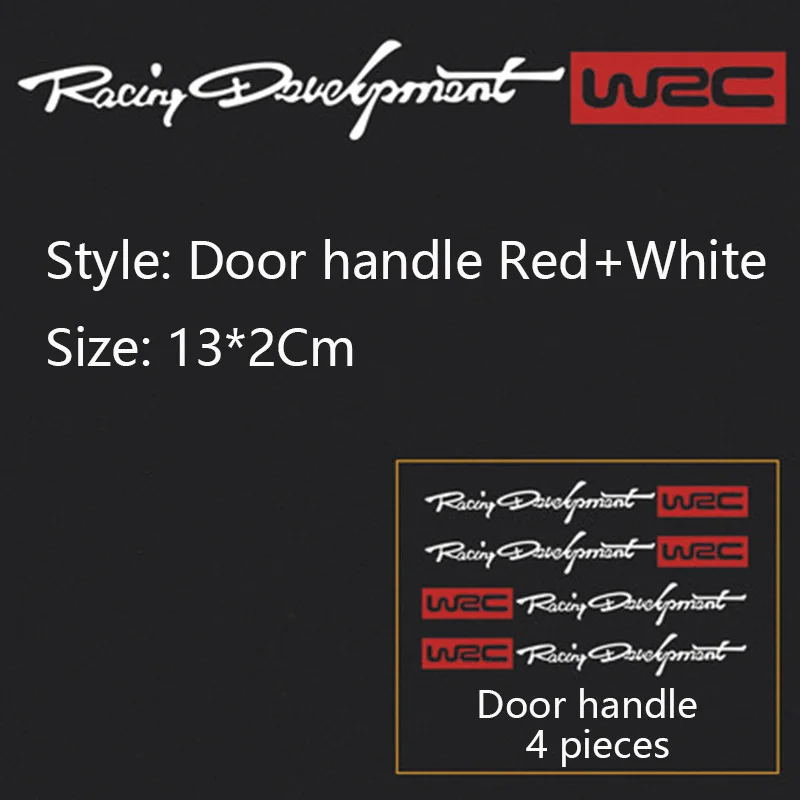4Pcs Car Handle Stickers WRC Rally Racing Stripe Car Decals Vinyl JDM ...