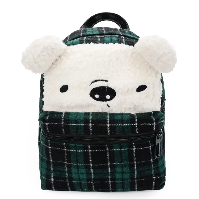 Women Backpack Female Teenage Backpacks For Girls Fur Cute Bear Ladies ...
