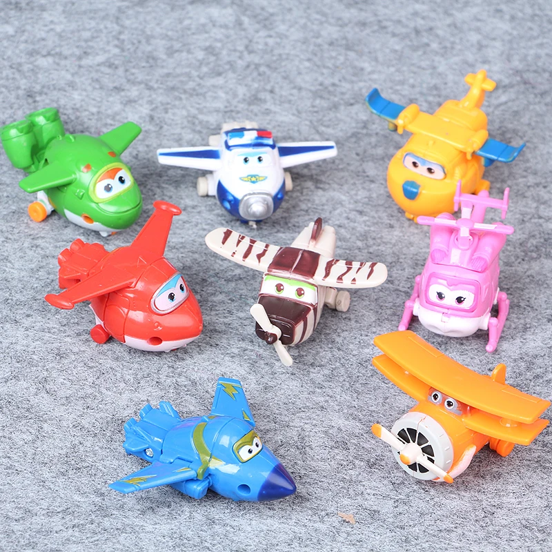 8PCS/Set Super Wings 5cm Cute Mini Airplane Robot Toys Pvc Action ...