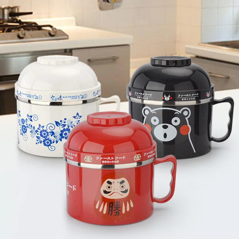 1.2L Lunch Pail Stainless Steel Lunch Bowl with handle Kids Double ...