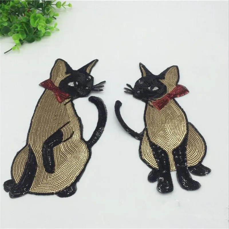 1Pc-Sequins-CAT-Applique-Clothing-Embroidery-Patch-Fabric-Sticker-Iron ...