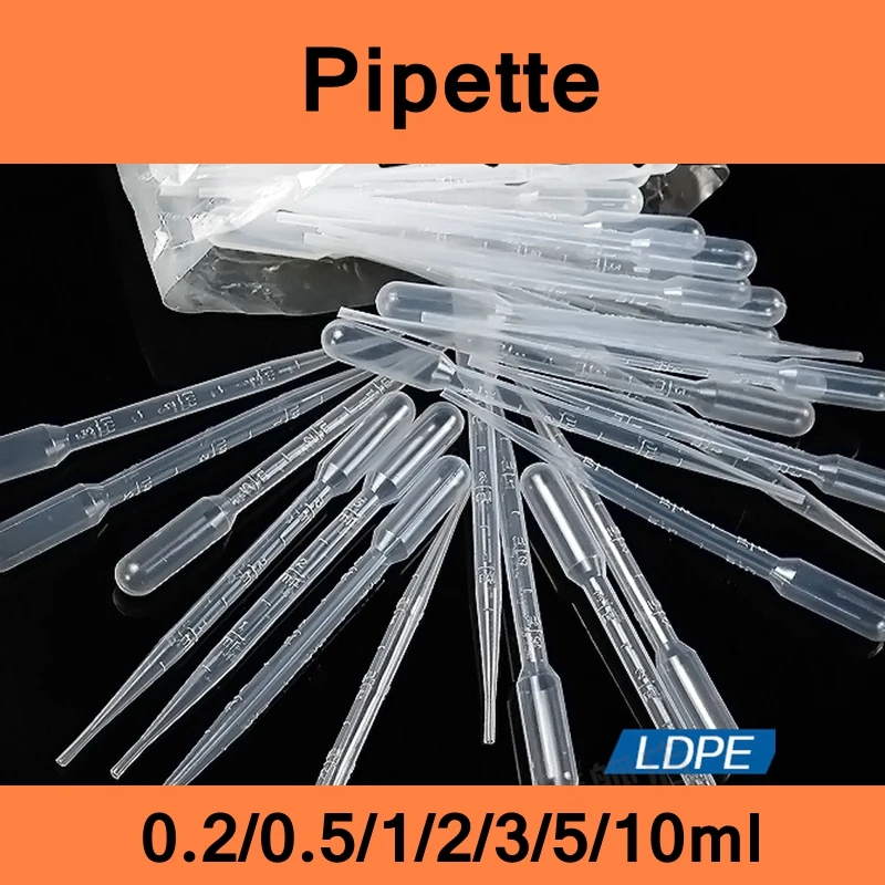 100PCS/BAG 2ml disposable plastic scale pipette plastic dropper LDPE ...