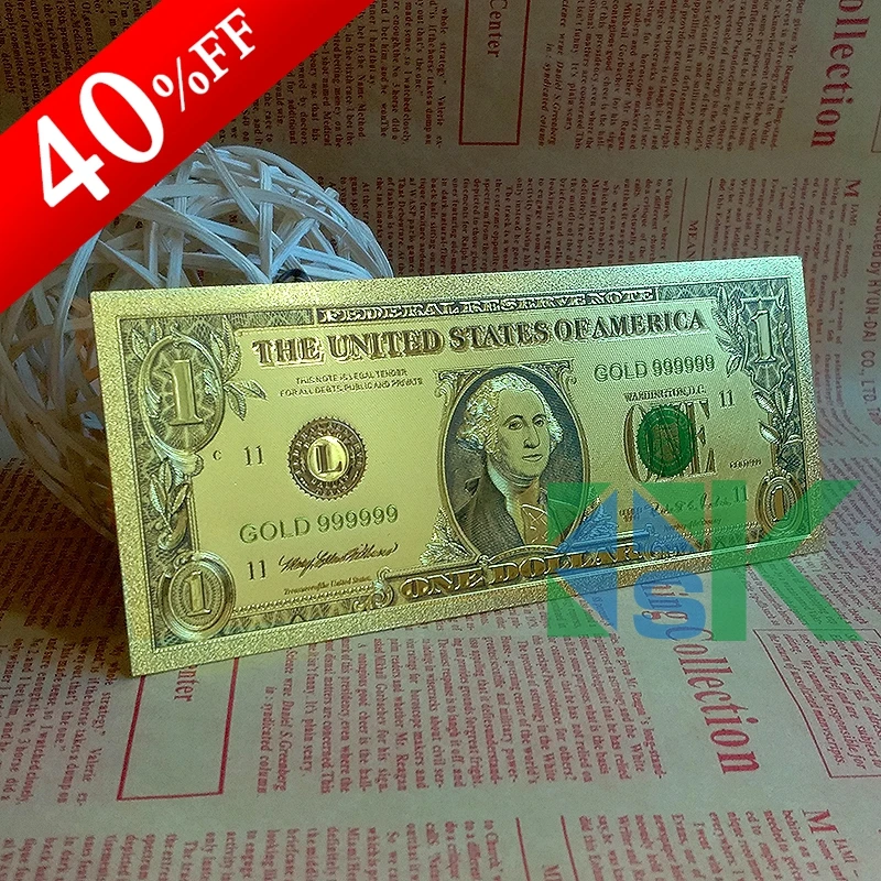10pcs/lot new collection US one Dollar Gold Foil plated America usd ...