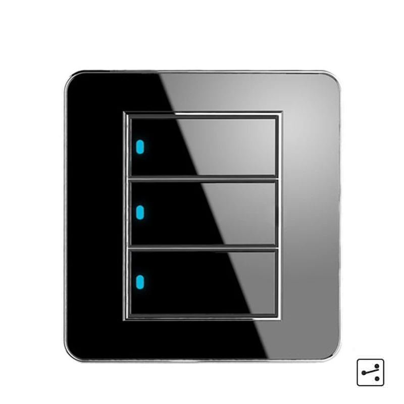 3 Gang 2 Way Wall Light Switch Random Click Push Button 3 Gang 2 Way