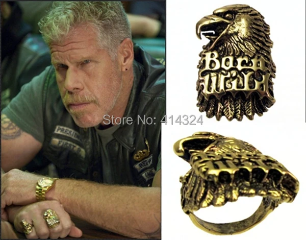 fashion 1pc antique gold color sons of anarchy clay born wild ring ...
