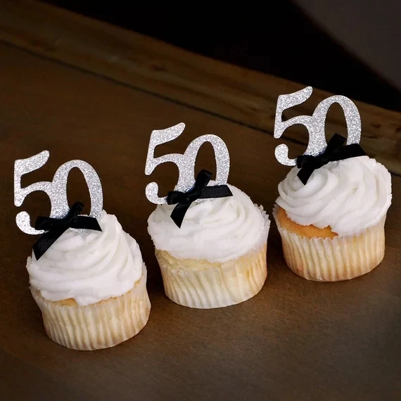 50th Birthday Cupcake Decorating Ideas