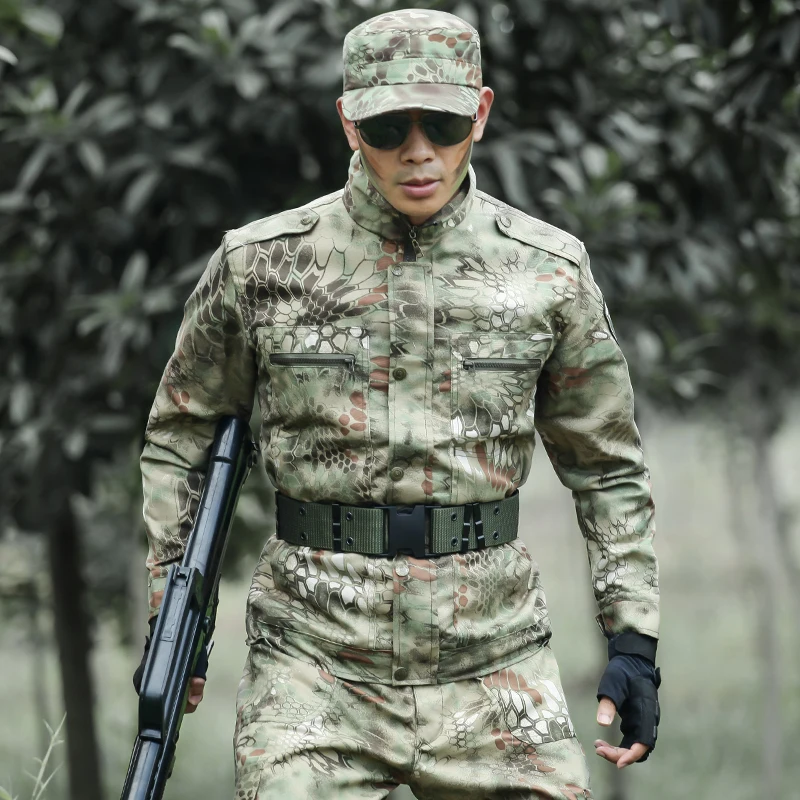Men's Sets Military Tactical Uniform Shirt + Pants Camouflage Combat ...