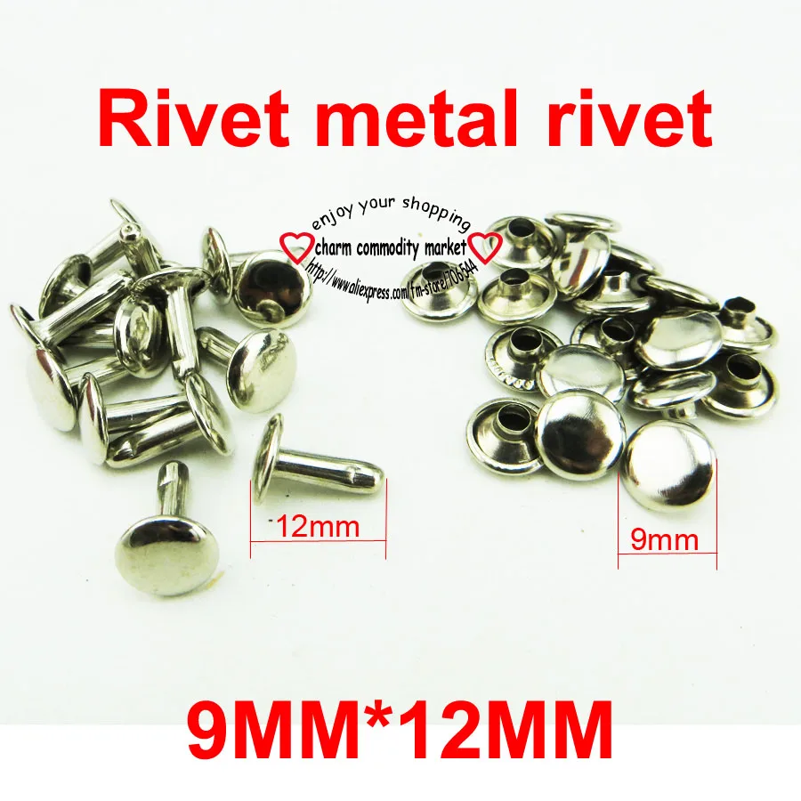 Rivets,Boutons RIVET en métal noir, pistolet 8x10MM, 100 pièces ...