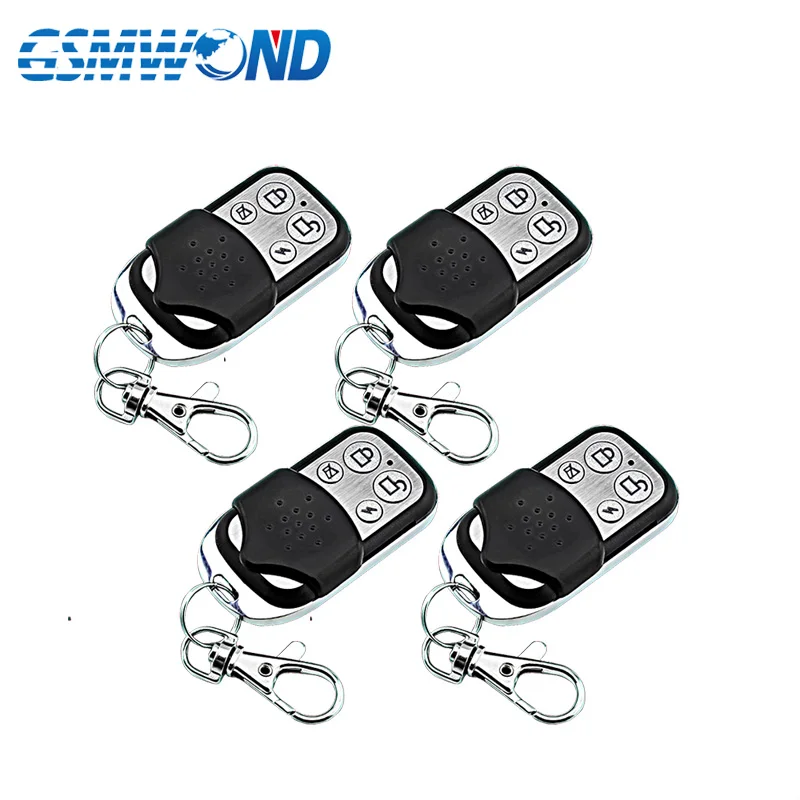 4pcs High Quality 433mhz Wireless Black Metal Remote Alarm For New Gsm ...