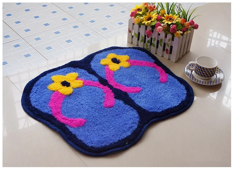 ITEMSHIP Kids Rugs Slipper Foot Shaped Cute Area Rug Bedroom and ...
