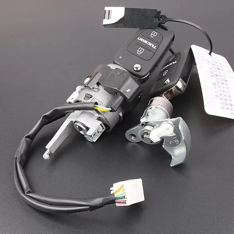 Full Set Car Lock Cylinder For Hyundai Tucson With Two Remote Keys ...